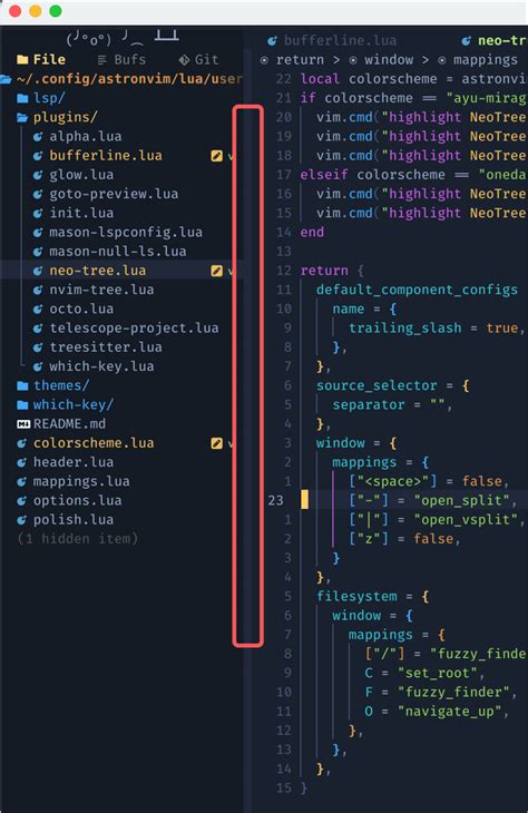what highlight group is the vertical bar r neovim