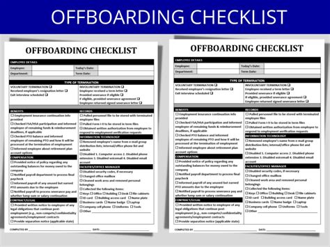 Printable Offboarding Checklist Template