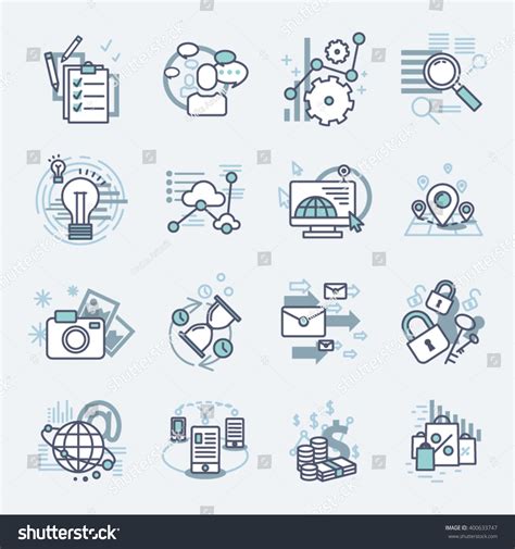 Creative Modern Outline Web Icon Set Stock Vector Royalty Free 400633747 Shutterstock
