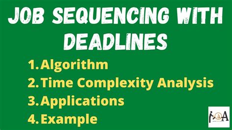 Job Sequencing With Deadlines Greedy Approach Algorithms And Design