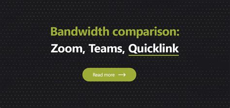 Bandwidth Comparison Zoom Teams Quicklink Quicklink