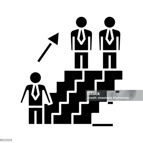 커리어 웨이 블랙 아이콘 컨셉 일러스트레이션 벡터 플랫 심볼 글리프 기호 개념에 대한 스톡 벡터 아트 및 기타 이미지 개념