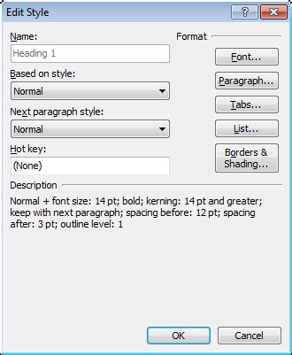 Atlantis Word Processor Help The Edit Style Dialog
