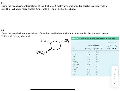 Solved 4 8draw The Two Chair Conformations Of