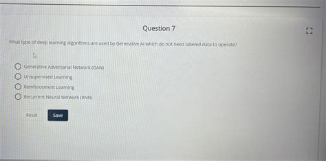 Solved Question What Type Of Deep Learning Algorithms Are Chegg