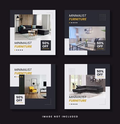 가구 인스 타 그램 소셜 미디어 게시물 템플릿 프리미엄 벡터