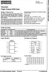 VHC Datasheet Triple Input NOR GATE