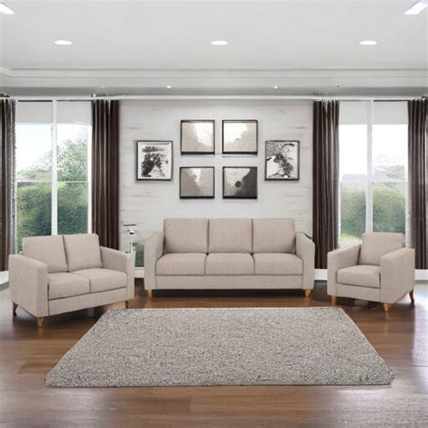 Ripley Juego De Sala Milan 3 2 1 Beige