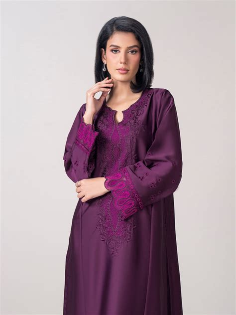 2 Piece Silk Suit Embroidered Pret Limelightpk