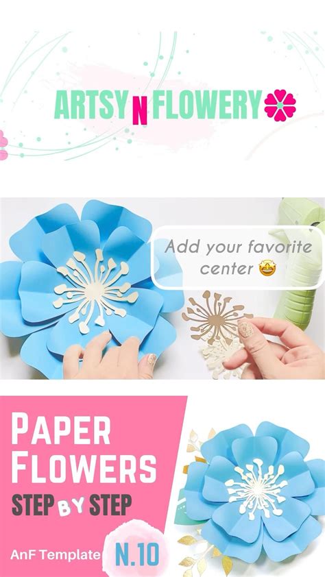Paper Flower Diy Guide Flower Tutorial Paper Flower Svg Template Pdf