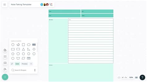 Free And Customizable Note Taking Template Online Note Taking Templates Creately