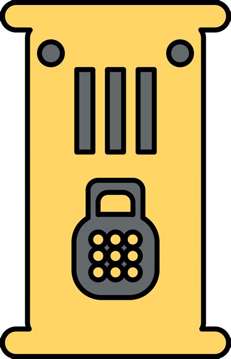 Yellow Safe Illustration With Lock Icon Vector Art At Vecteezy
