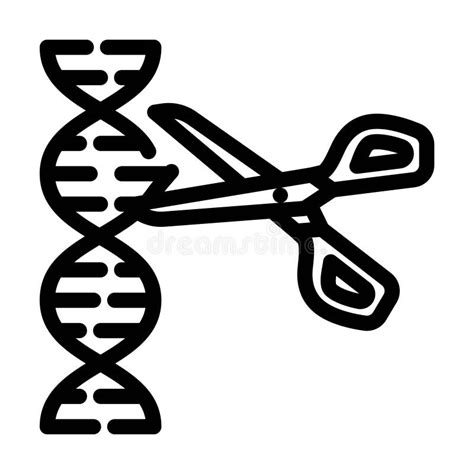 Gene Editing Scissors Genetic Line Icon Vector Illustration Stock
