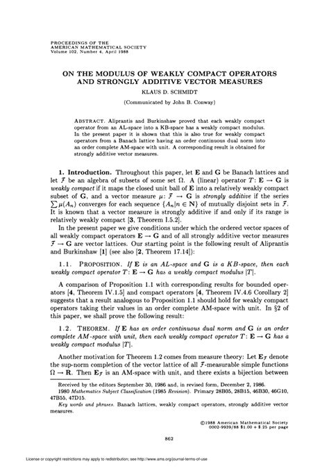Pdf On The Modulus Of Weakly Compact Operators And Strongly Additive
