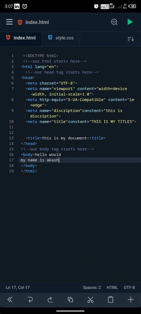 Akash Maurya On Linkedin Html Codding In Vs Code