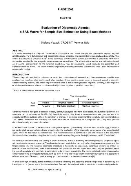 A SAS Macro For Sample Size Estimation Using Exact PhUSE Wiki
