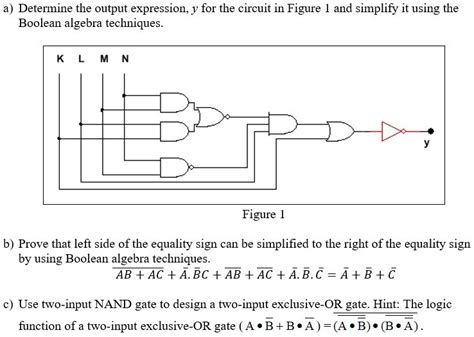 A Determine The Output Expression Y For The Circuit In Figure 1 And
