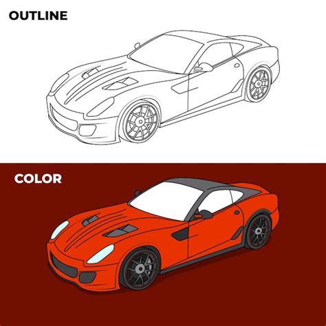 무료로 다운로드 가능한 자동차 색칠 공부 연필 벡터 And 일러스트 Freepik