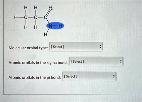 Solved H H 0 H H H H Molecular Orbital Type Select Atomic