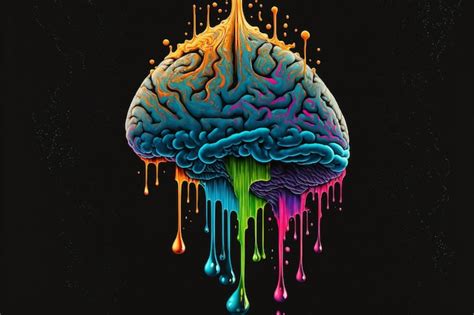 Premium Photo Abstract Humans Brain Melt In Acid Colors Illustration