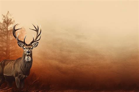 Premium Ai Image Deer Background With Empty Space For Text