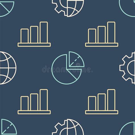 Set Line Globe Of The Earth And Gear Pie Chart Infographic And Pie Chart Infographic On