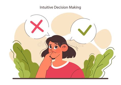 Decision Making Set Strategic Thinking Brainstorming And Solution Research Stock Vector
