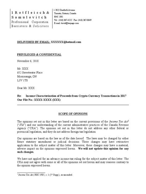 Example 2 Memo Re Character Of Crypto Income Final Pdf