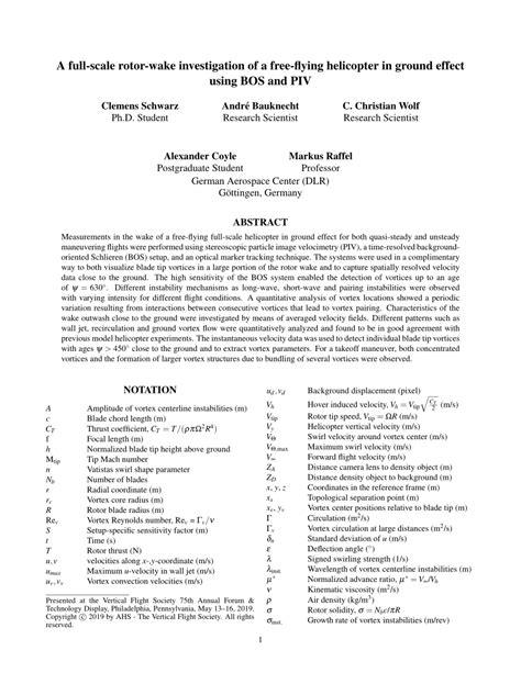 Pdf A Full Scale Rotor Wake Investigation Of A Free Flying Helicopter