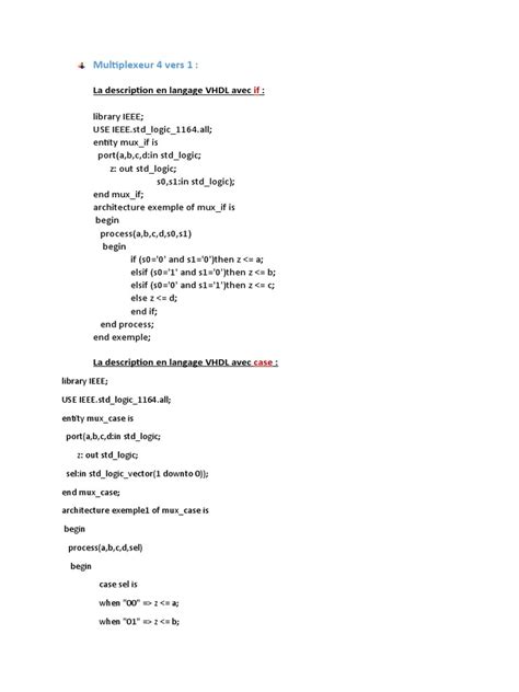 Multiplexer And Decoder Designs Using Ifcase Statements In Vhdl Pdf