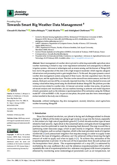 Pdf Towards Smart Big Weather Data Management