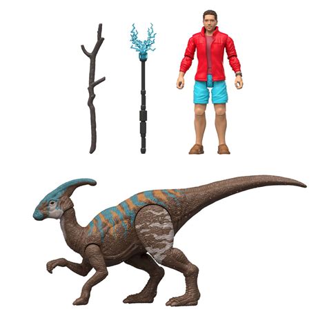 Jurassic World Rebirth Reuben Delgado And Parasaurolophus Action Figure