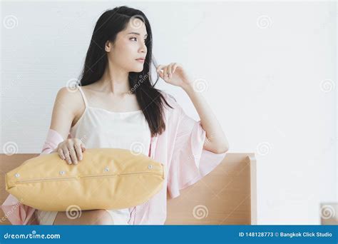 Woman In Pajamas Posing In Seductive Mood Stock Image Image Of Modern