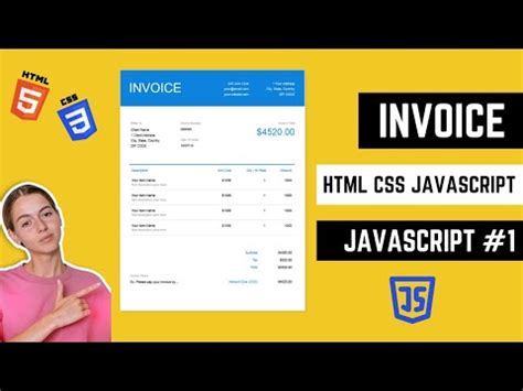 Create Invoice Slip HTML CSS And JavaScript Invoice Template YouTube