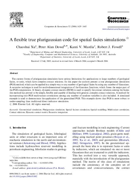 Pdf A Flexible True Plurigaussian Code For Spatial Facies Simulations