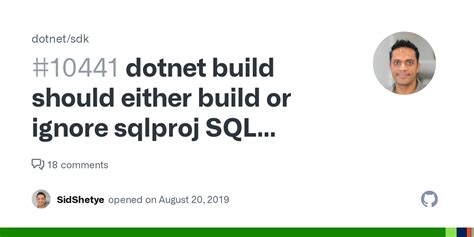 Dotnet Build Should Either Build Or Ignore Sqlproj Sql Project Not Error Out · Issue 10441