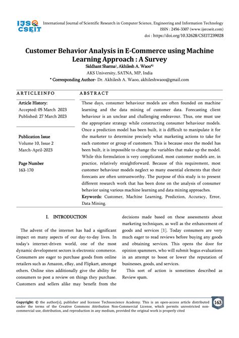 Pdf Customer Behavior Analysis In E Commerce Using Machine Learning Approach A Survey