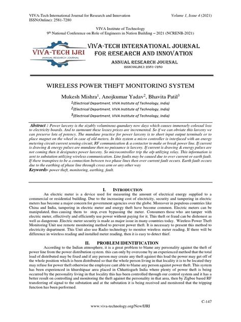 Wireless Power Theft Monitoring System Pdf Amplifier Electronic