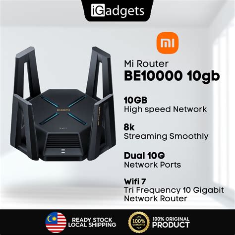 Xiaomi BE Router WIFI Gigabit WIFI Tri band Dual Wireless Mesh 路由器 Shopee Malaysia