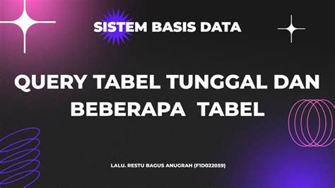 PENJELASAN MODUL 4 QUERY TABAEL TUNGGAL DAN BEBERAPA TABEL PRAKTIKUM SISTEM BASIS DATA YouTube