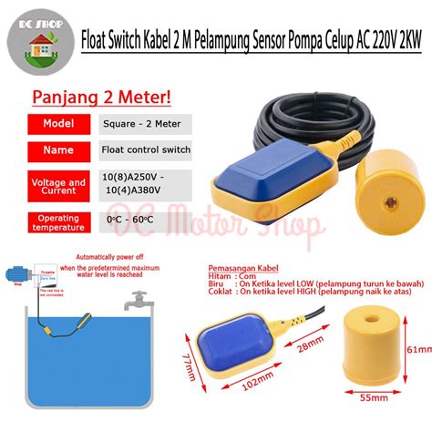 Jual Float Switch Kabel 2 Meter Pelampung Sensor Pompa Celup Ac 220v 2kw Shopee Indonesia