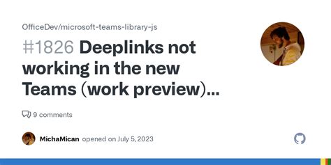 Deeplinks Not Working In The New Teams Work Preview Client · Issue 1826 · Officedevmicrosoft