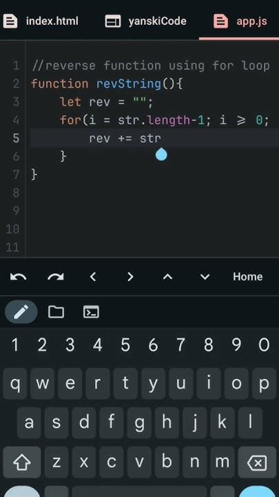 Javascript Reverse String Function Using For Loop Mobile Coder
