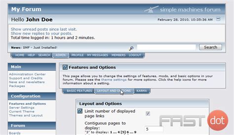 configure features in smf