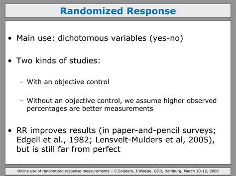 Ppt The Online Use Of Randomized Response Measurements Powerpoint