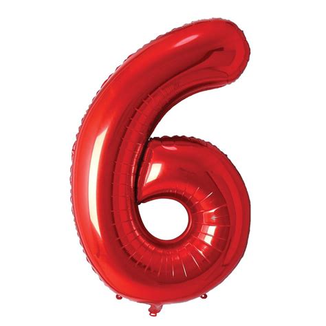 Red Number 6 Foil Balloon 40 Inches Party Expert