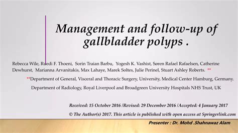 Management And Follow Up Of Gallbladder Polyps Pptx