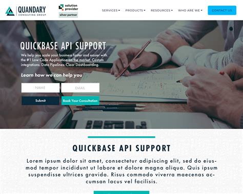 Quickbase Landing Page Design Yarrow