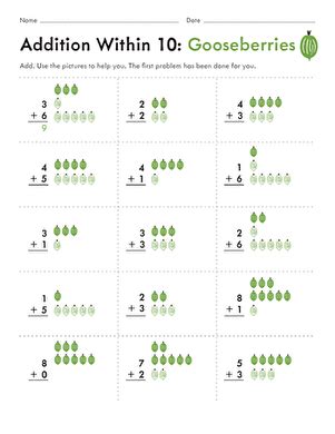 Addition Within Gooseberries Interactive Worksheet Worksheets Library