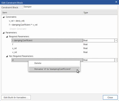 Create A Constraint Block From Equations Enterprise Architect User Guide